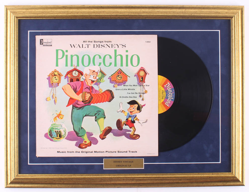 Walt Disney's "Pinocchio" 18.75x24.75 Custom Framed Vintage LP Vinyl ...