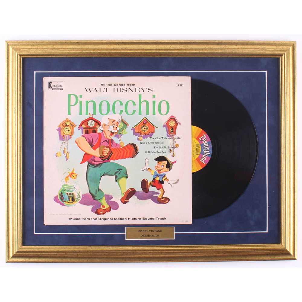 Walt Disney's "Pinocchio" 18.75x24.75 Custom Framed Vintage LP Vinyl ...