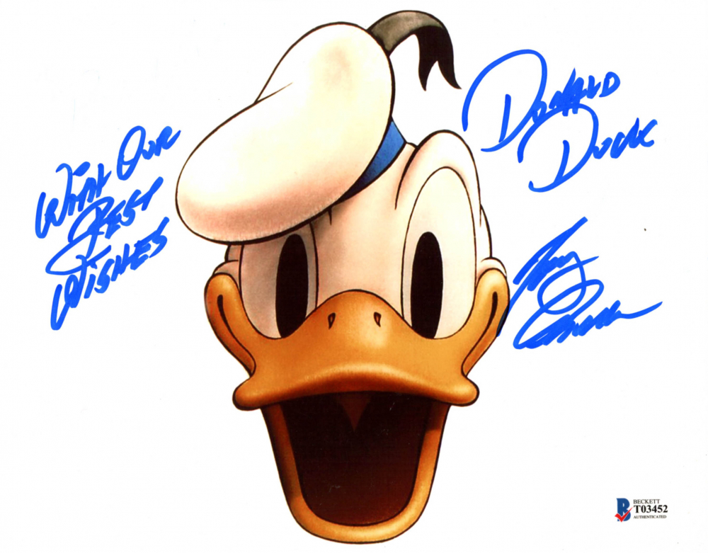 Tony Anselmo Signed 8x10 Photo Inscribed "Donald Duck" & "Wish Our Best ...