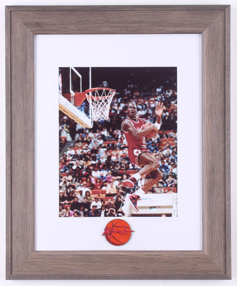 Michael Jordan 14.25x17.25 Custom Framed Photo Display with Jordan Pin ...