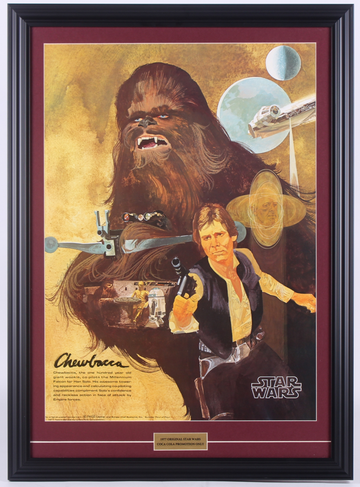 Vintage 1977 "Star Wars" Chewbacca 21.5x29.5 Custom Framed Coca-Cola ...