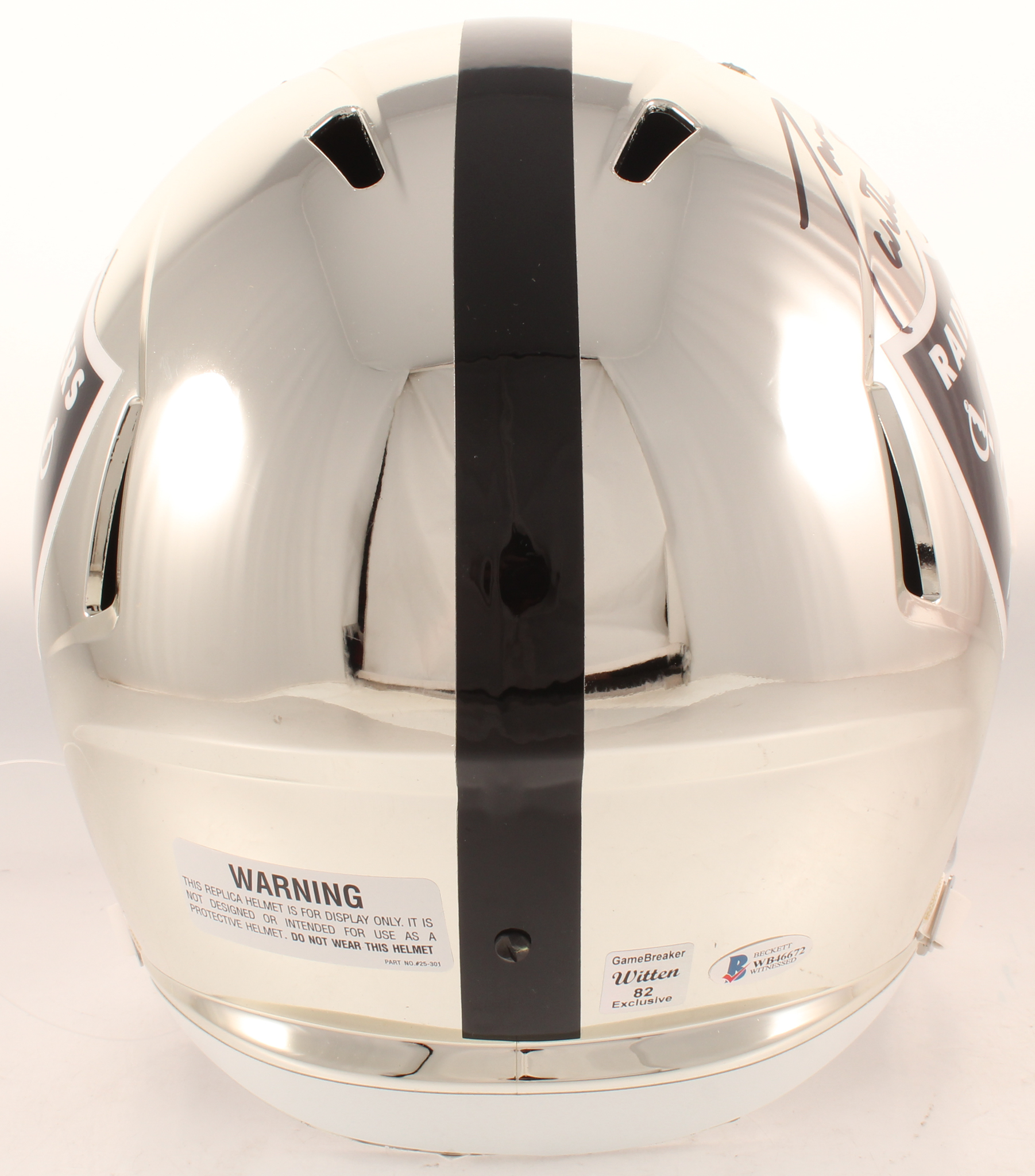Jason Witten Signed Raiders Full-Size Chrome Speed Helmet Inscribed ...