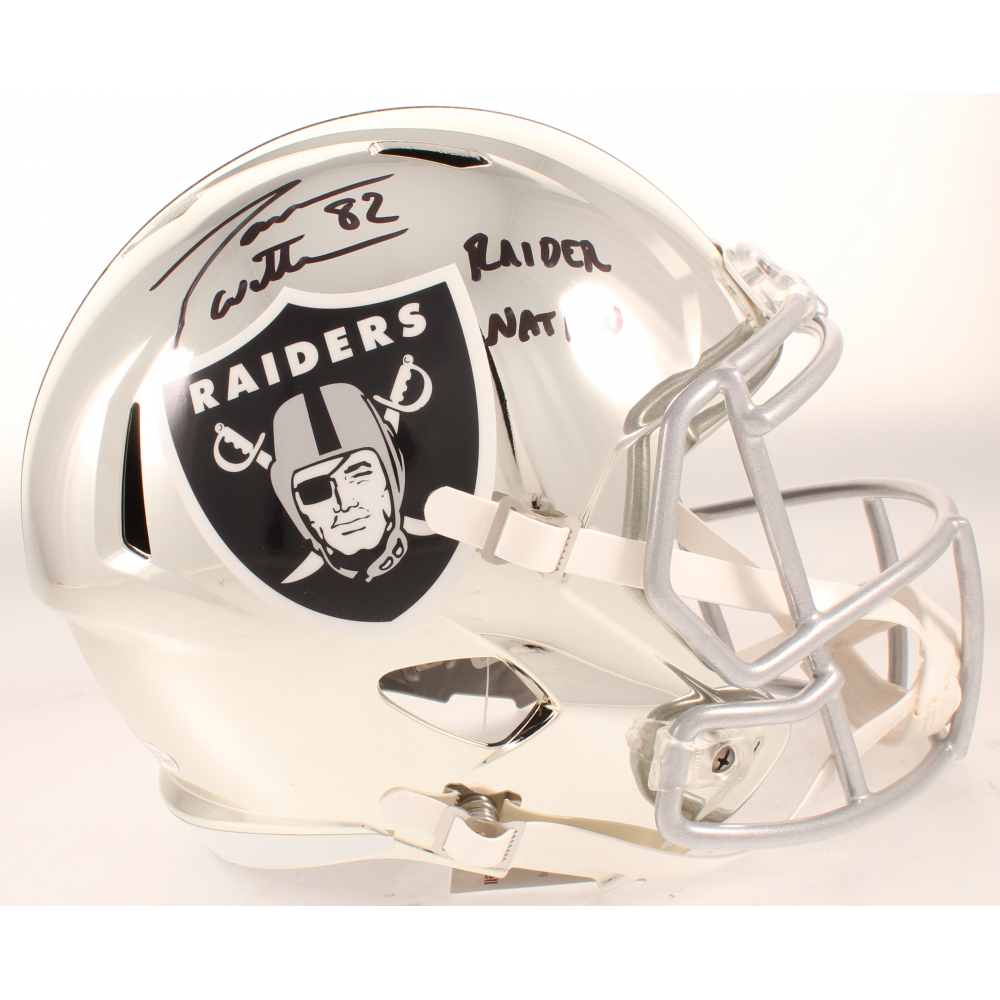 Jason Witten Signed Raiders Full-Size Chrome Speed Helmet Inscribed ...