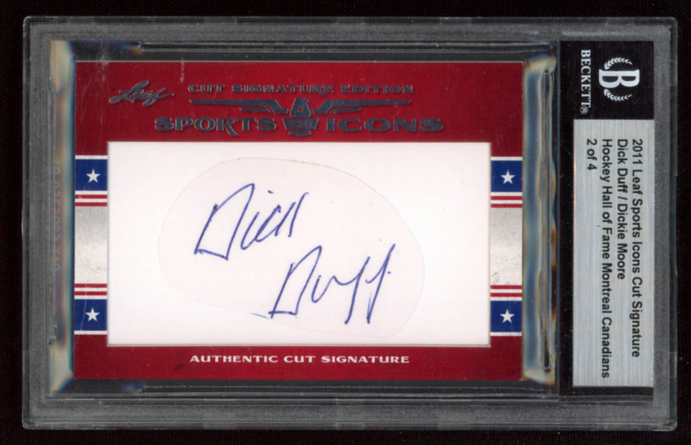 2011 Leaf Sports Icons Cut Signatures Dual Cuts Dick Duff / Dickie ...