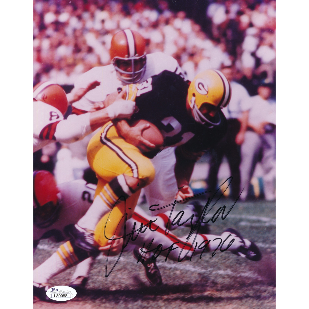 Jim Taylor Signed Packers 8x10 Photo Inscribed "HOF 1976" (JSA COA ...