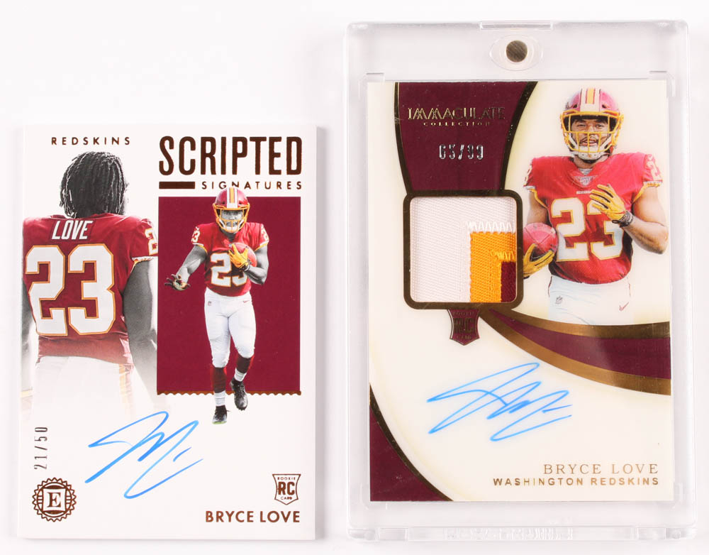 Bryce Love 2019 Immaculate #IG-26 Immaculate Gloves Team Logos /5 Price ...