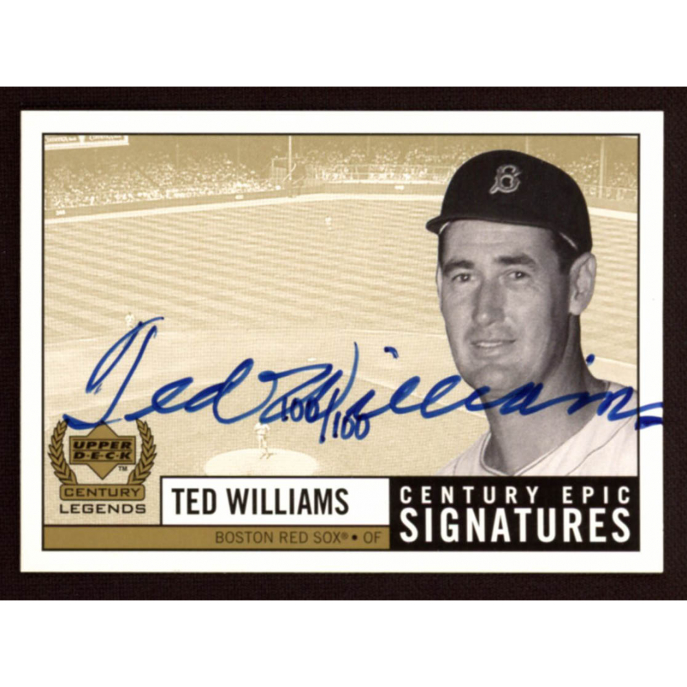 Ted Williams 1999 Upper Deck Century Legends Epic Signatures Century # ...
