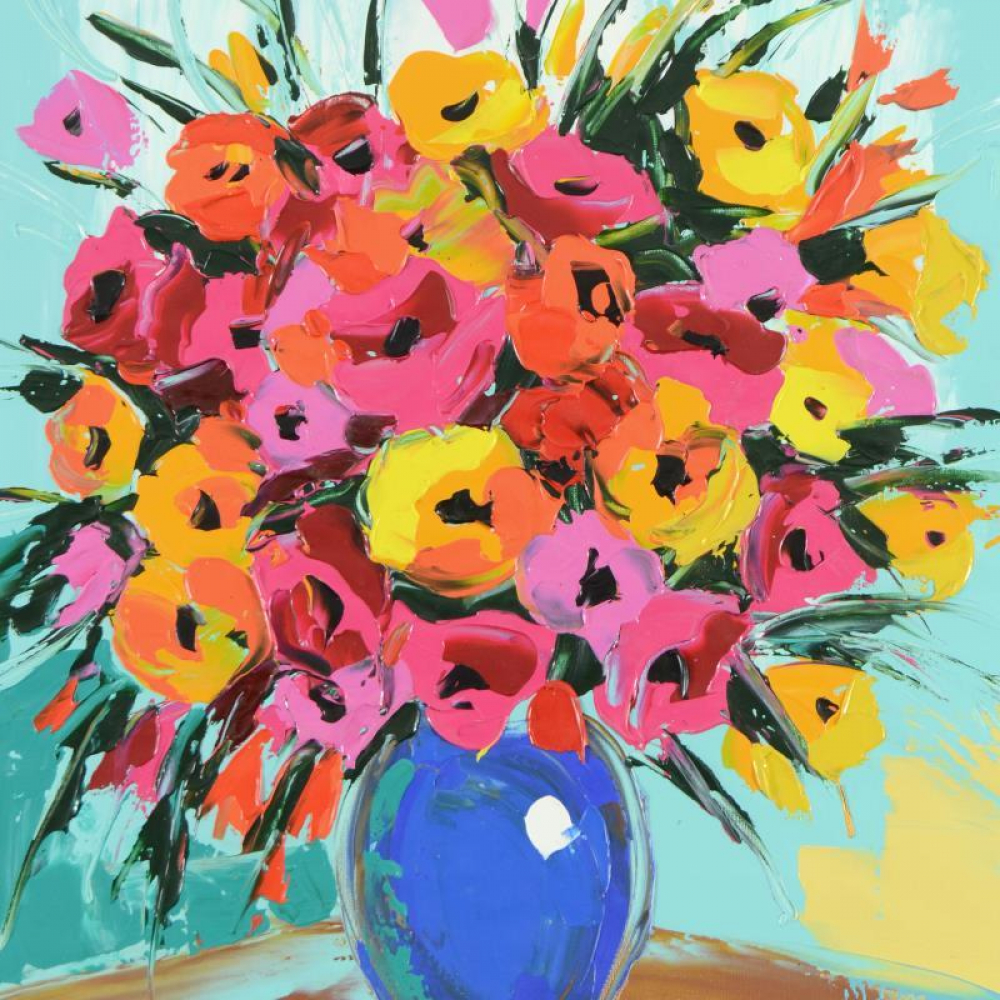 Lena Tants Signed 20x23 Original Acrylic Painting on Canvas | Pristine ...