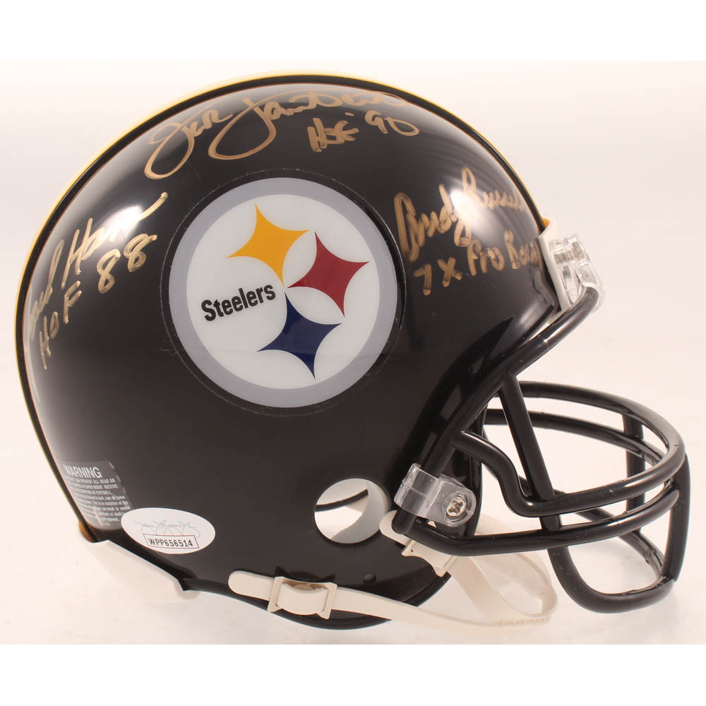 Jack Ham, Jack Lambert, & Andy Russell Signed Steelers Throwback Mini ...