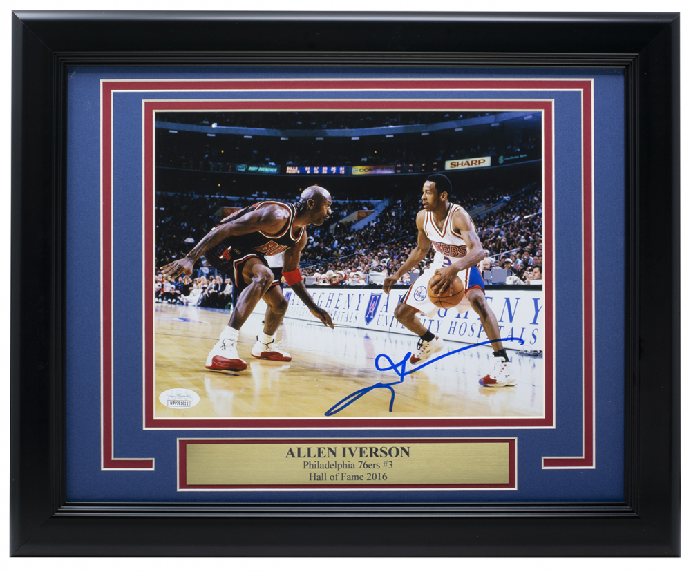 Allen Iverson Signed 76ers 11x14 Custom Framed Photo Display (JSA COA ...