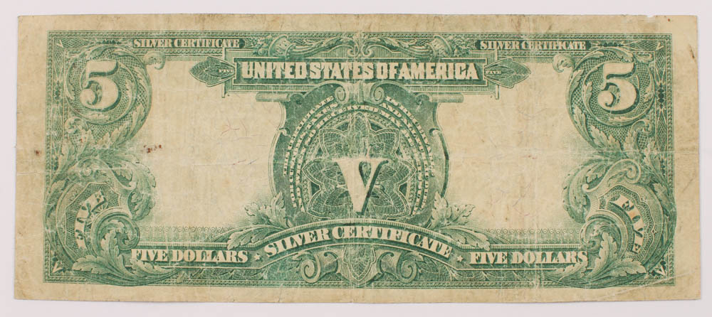 1899 $5 Five-Dollar "Indian Chief" U.S. Silver Certificate Large-Size ...