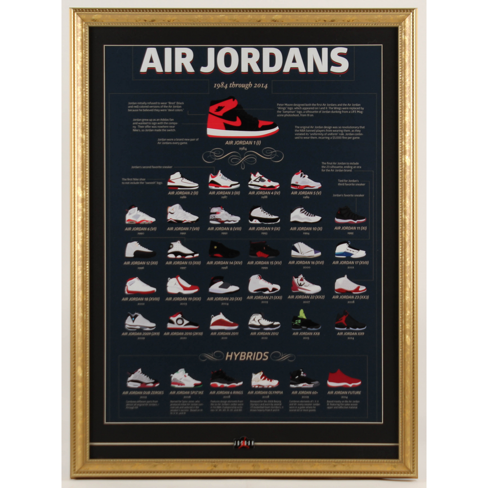 Michael Jordan "Air Jordans" 20x26.5 Custom Framed Print Display with ...