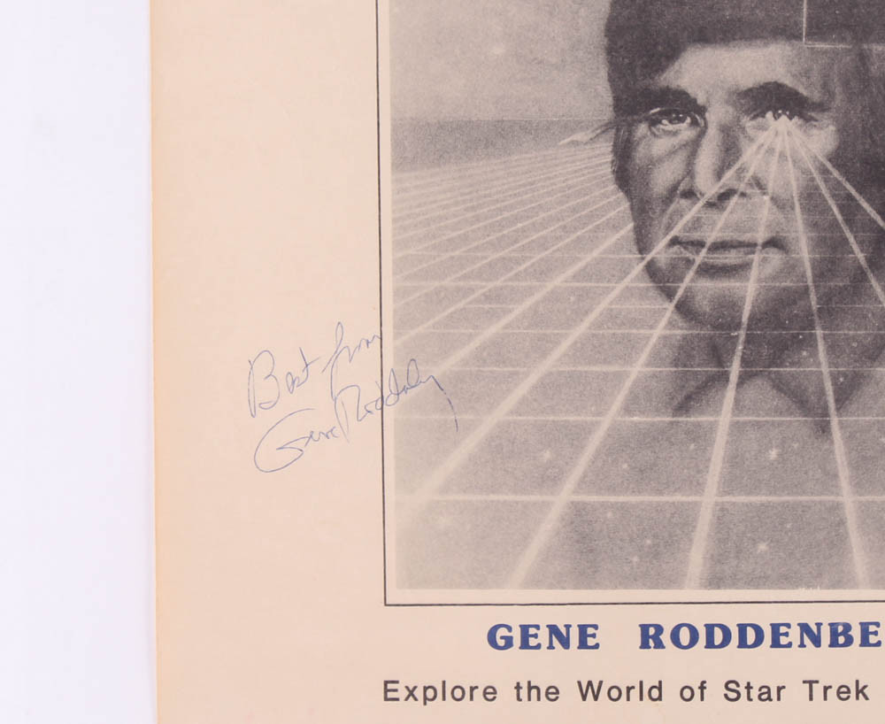 Gene Roddenberry Signed "Star Trek" 14x22 Print Inscribed "Best From ...