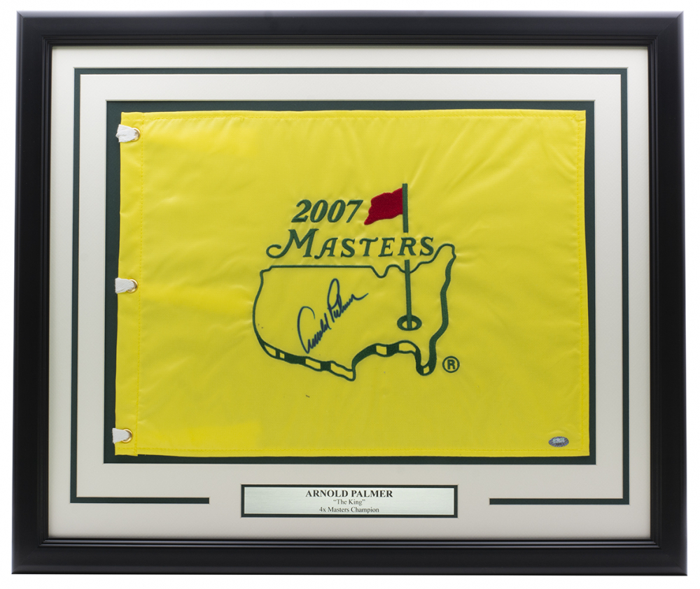 Arnold Palmer Signed 2007 Master's 21x27 Custom Framed Pin Flag Display ... Arnold Palmer Signed 2007 Master's 21x27 Custom Framed Pin Flag Display ...