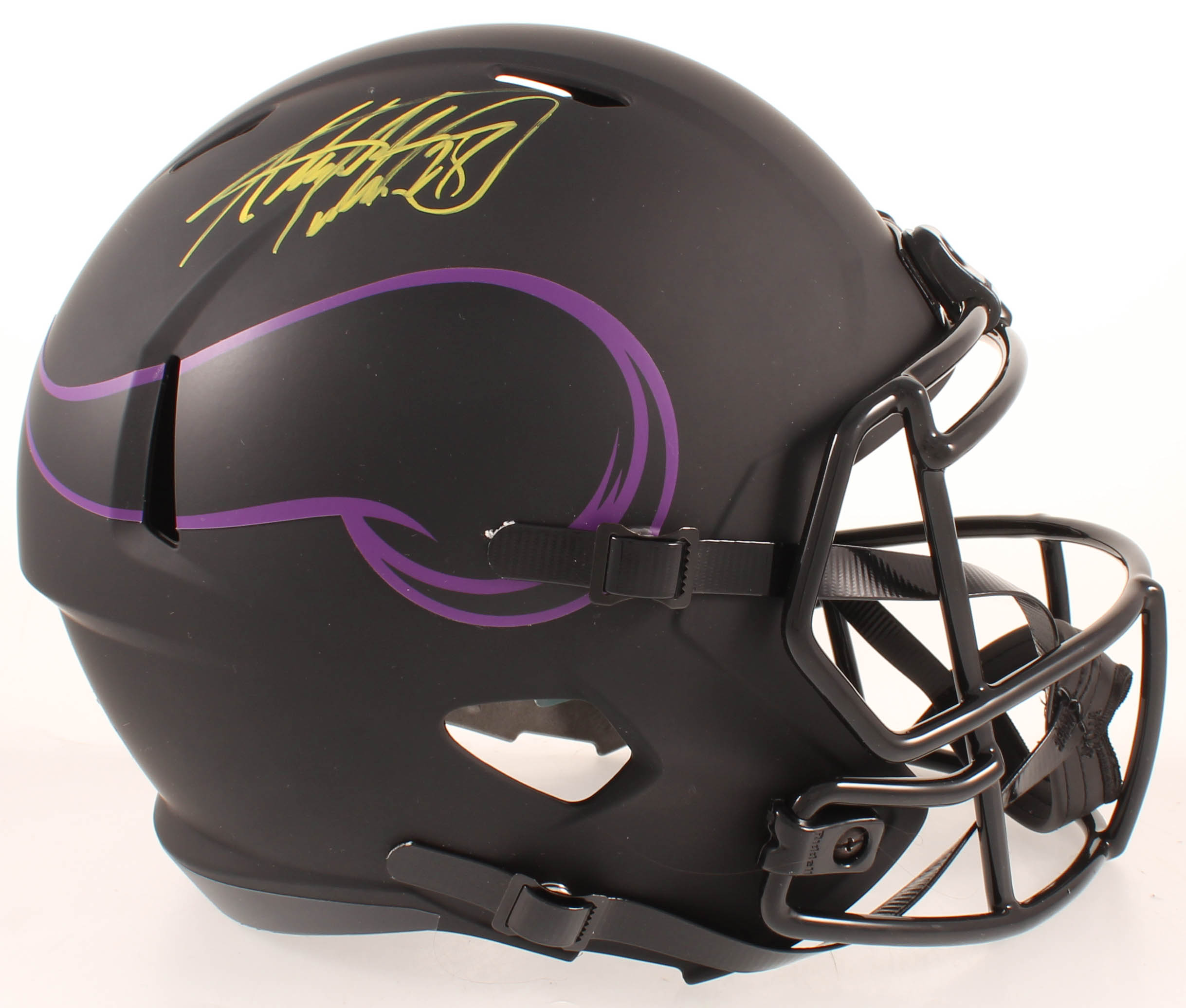 Adrian Peterson Signed Vikings Eclipse Alternate Full-Size Speed Helmet ...