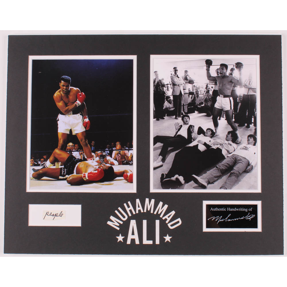Muhammad Ali 16x20 Custom Matted Cut Display with (1) Hand-Written Word ...