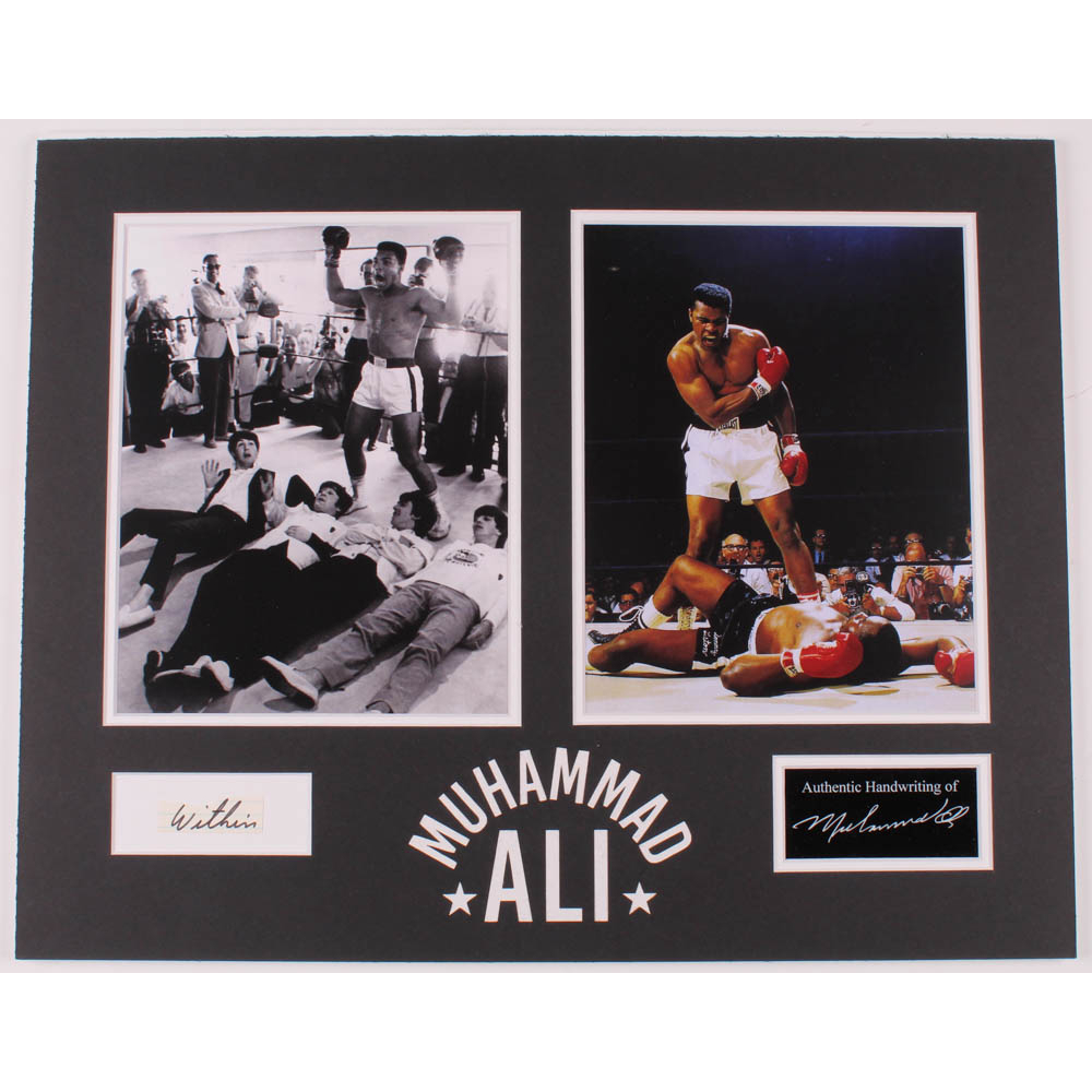 Muhammad Ali 16x20 Custom Matted Cut Display with (1) Hand-Written Word ...