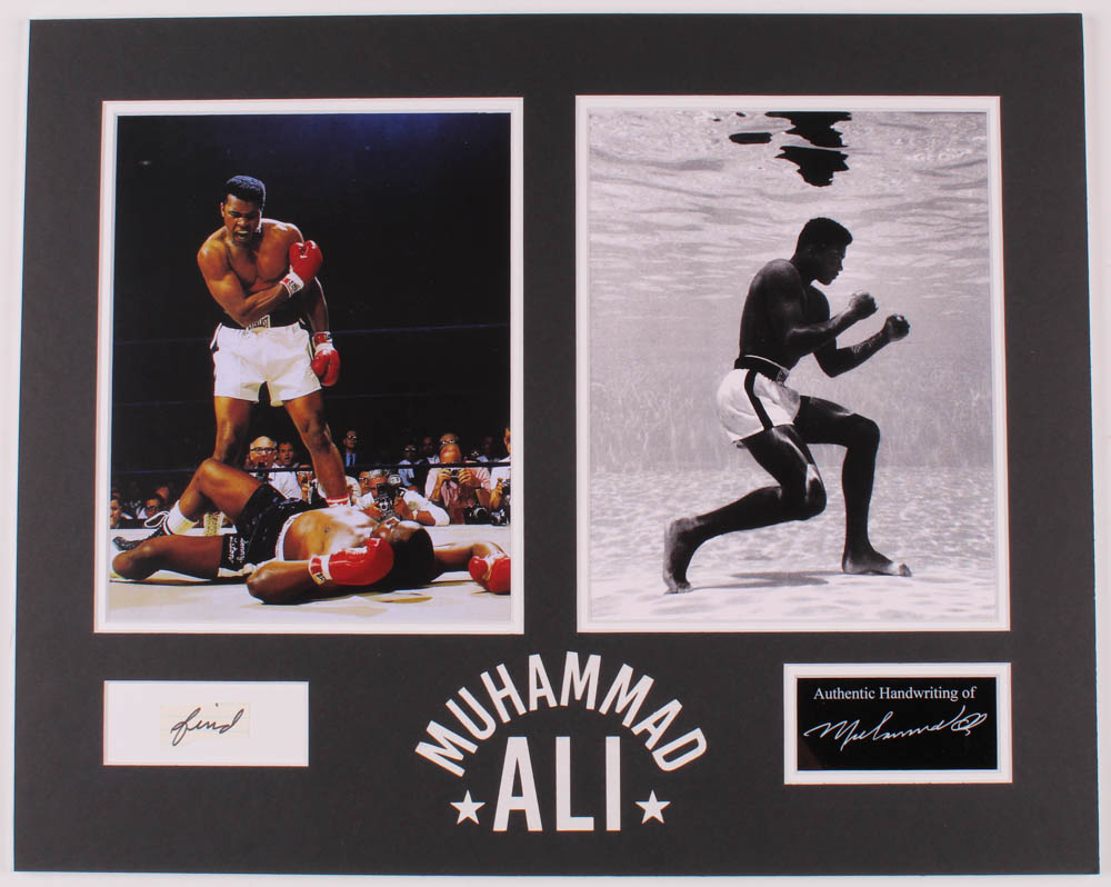 Muhammad Ali 16x20 Custom Matted Cut Display with (1) Hand-Written Word ...