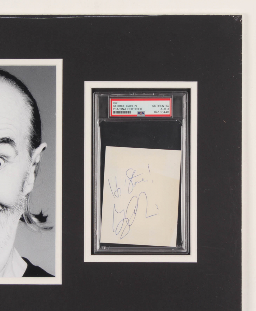 George Carlin Signed 14x18 Custom Matted Cut DIsplay (PSA Encapsulated ...