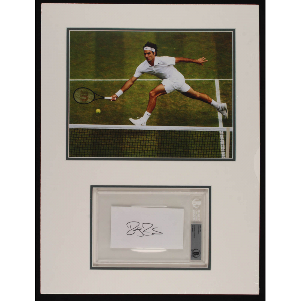 Roger Federer Signed 18x24 Custom Matted Cut Display (PSA Encapsulated ...