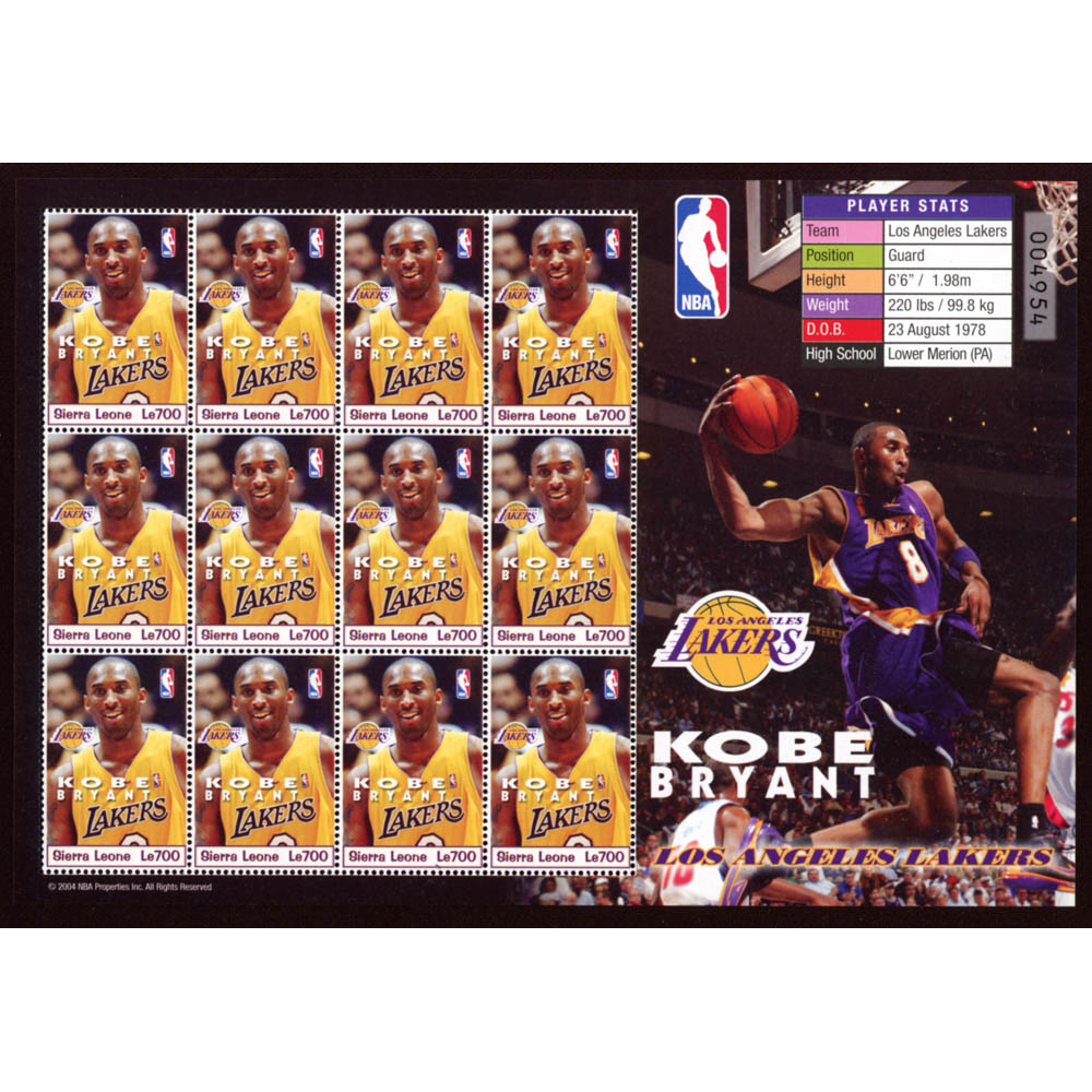Kobe Bryant Lakers 2003 Full Uncut Stamp Sheet | Pristine Auction