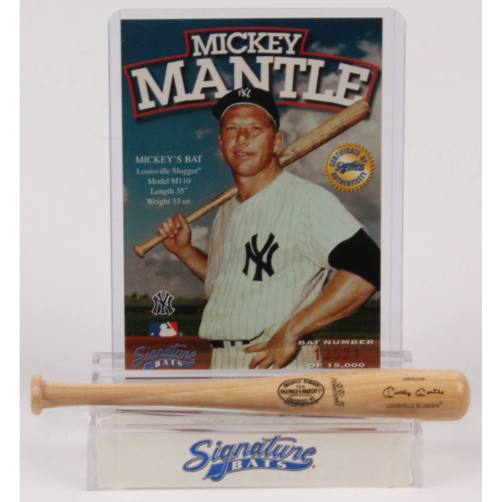 Mickey Mantle Limited Edition Signature Bats Set with Mini Louisville ...