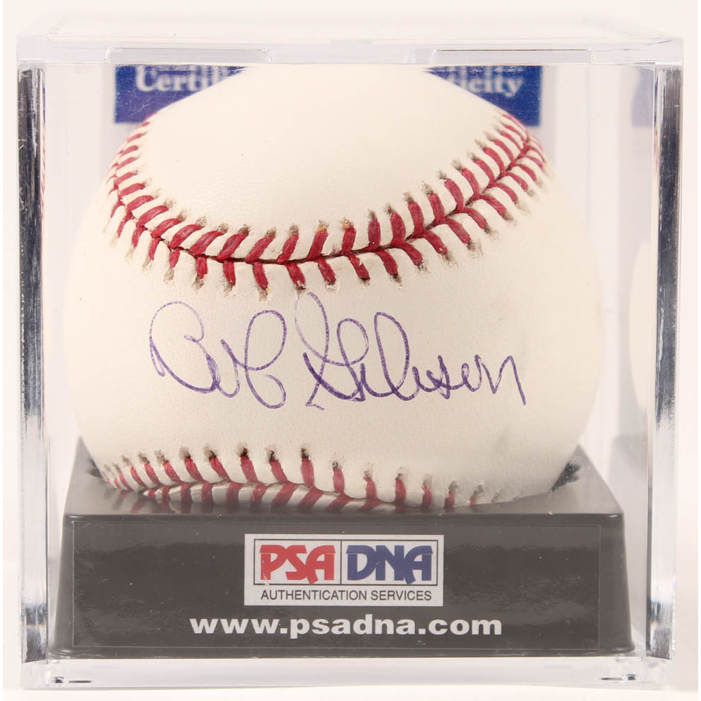 Bob Gibson Signed OML Baseball with Display Case (PSA COA - Graded 8.5 ...