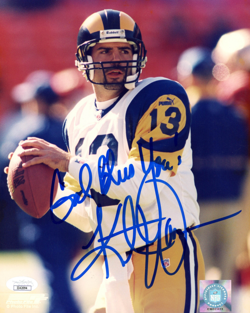 Kurt Warner Signed Rams 8x10 Photo Inscribed "God Bless You!" (JSA COA ...