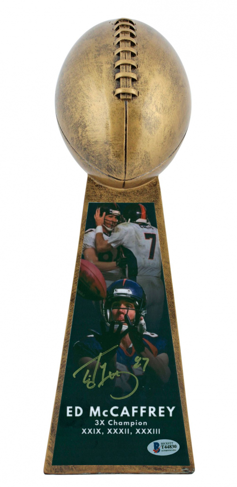 Ed McCaffrey Signed Broncos 15” Football Championship Trophy (Beckett ...