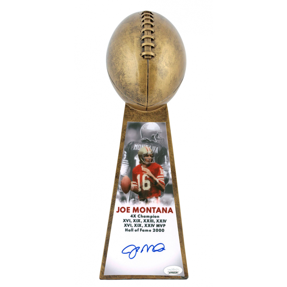 Joe Montana Signed 15” Football Championship Trophy (JSA COA ...