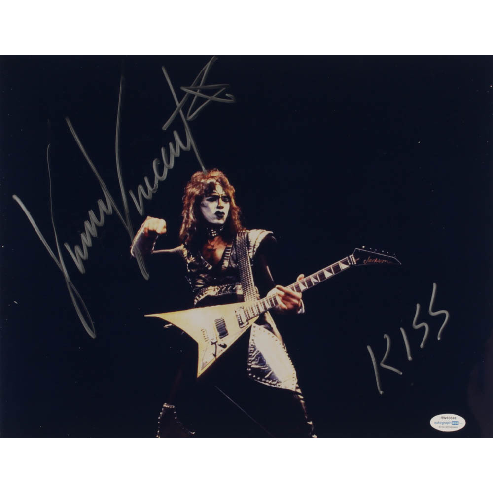 Vinnie Vincent Signed "KISS" 11x14 Photo Inscribed "KISS" (AutographCOA ...