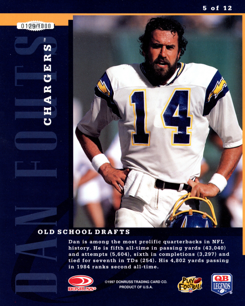 Dan Fouts 1997 Leaf Signature Old School Drafts Autographs #5 ...