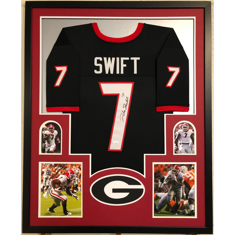 D'Andre Swift Signed 34x42 Custom Framed Jersey (JSA COA) | Pristine ...