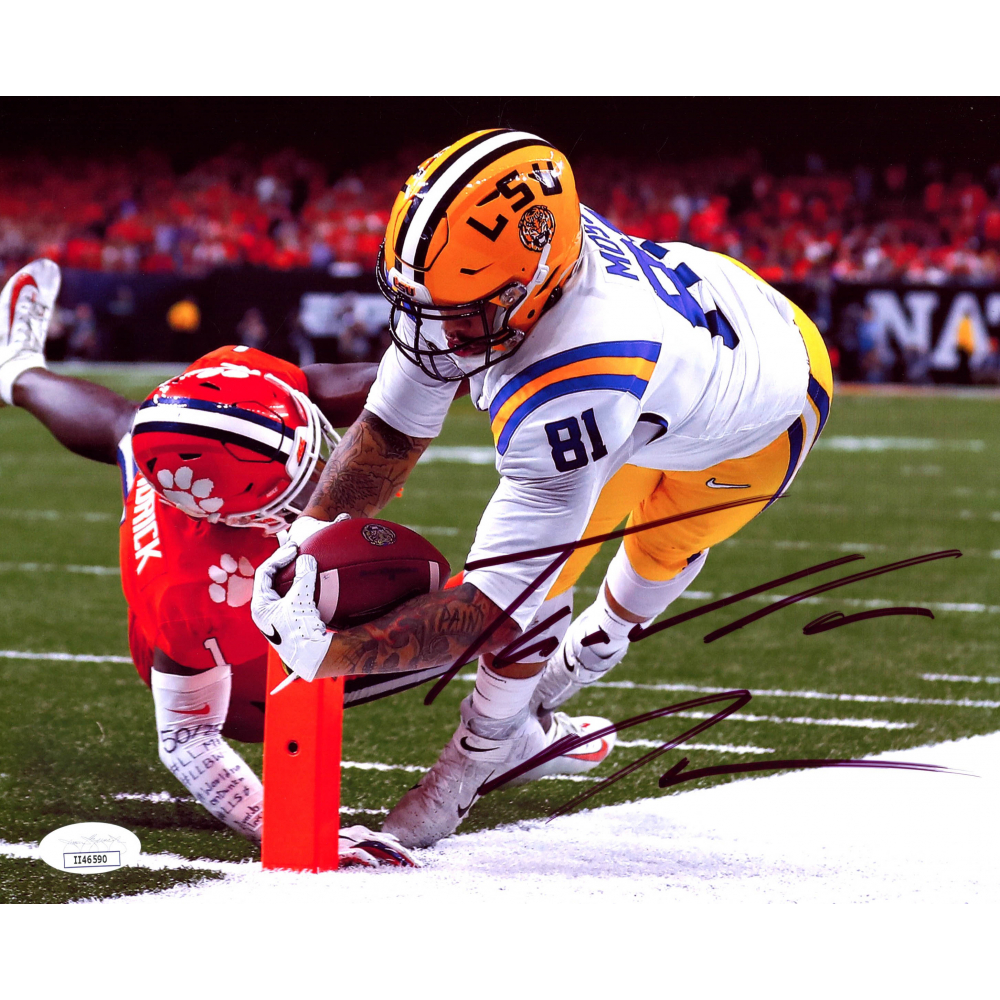Thaddeus Moss Signed Lsu Tigers 8x10 Photo Jsa Coa Pristine Auction