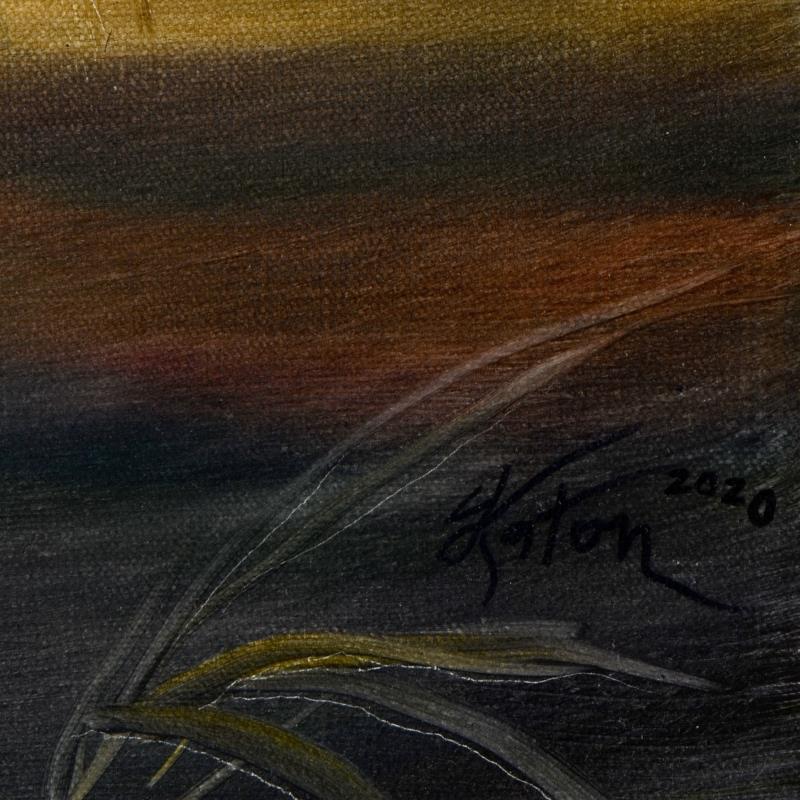 Martin Katon Signed "Black Wolf" 20x24 Original Oil Painting on Canvas ...