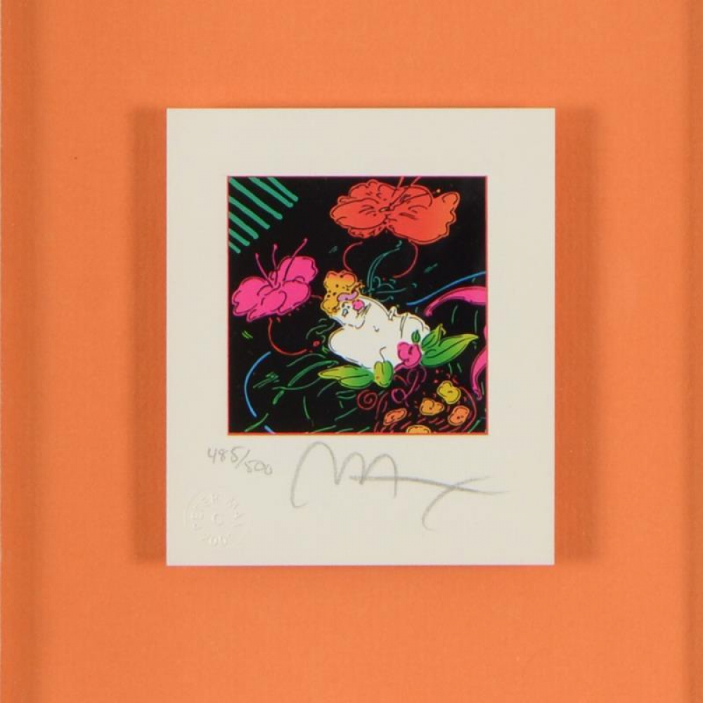 Peter Max Signed "Lady with Floating Flowers Detail" Limited Edition ...