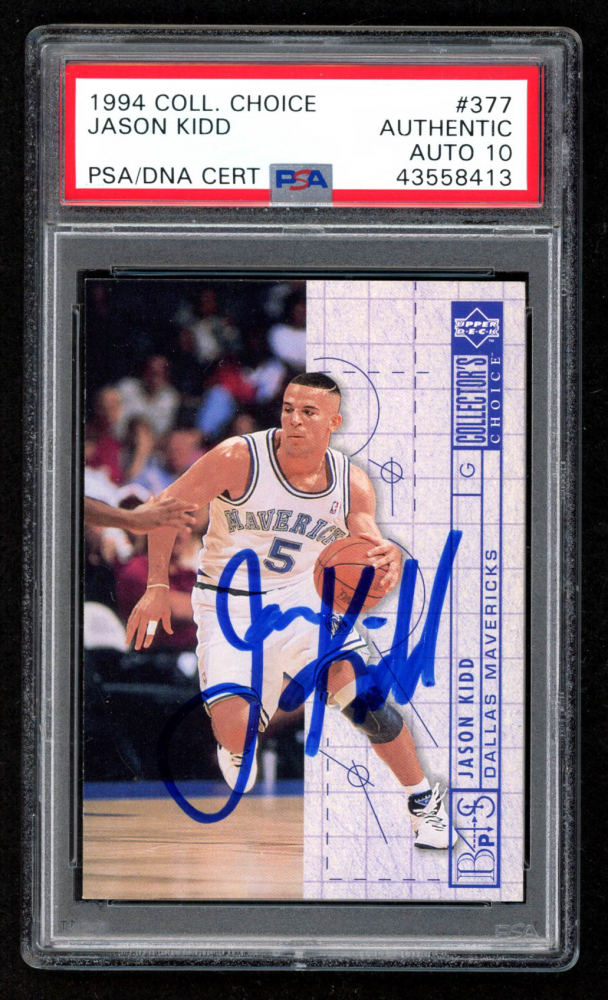Jason Kidd Signed 1994-95 Collector's Choice #377 (PSA Encapsulated ...