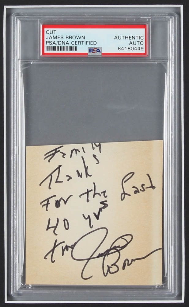 James Brown Signed 12x20 Custom Matted Cut Display With Extensive ...