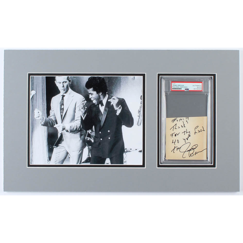 James Brown Signed 12x20 Custom Matted Cut Display With Extensive ...