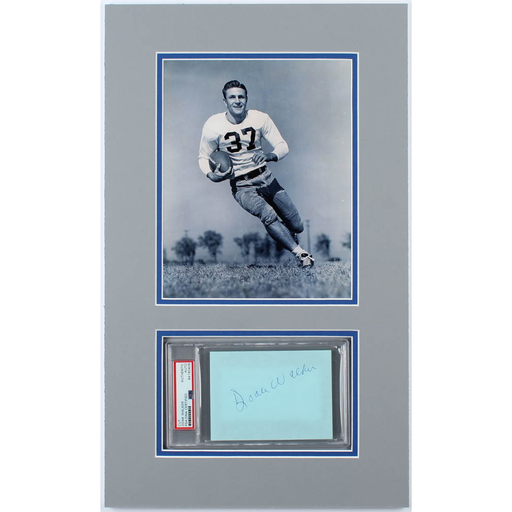 Doak Walker Signed 12x20 Custom Matted Cut Display (PSA Encapsulated ...