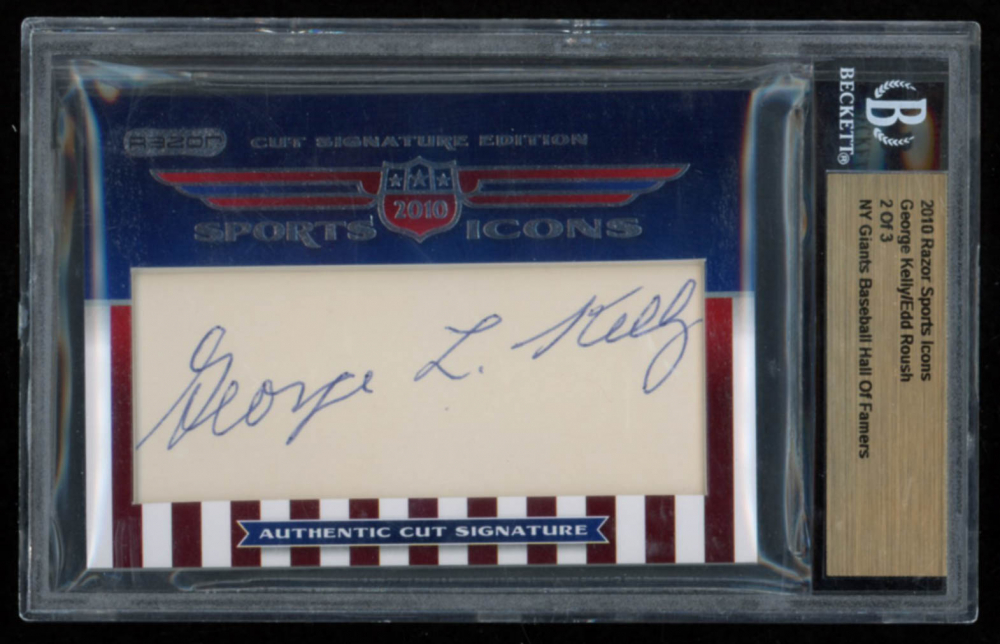 Edd Roush & George Kelly Signed 2010 Razor Sport Icons Cut (BGS ...