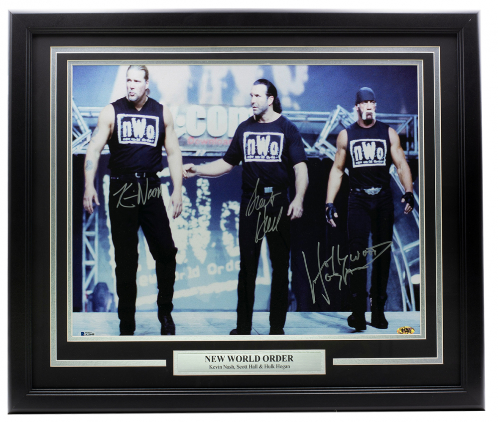 Hulk Hogan, Kevin Nash & Scott Hall Signed WWE 22x27 Custom Framed ...