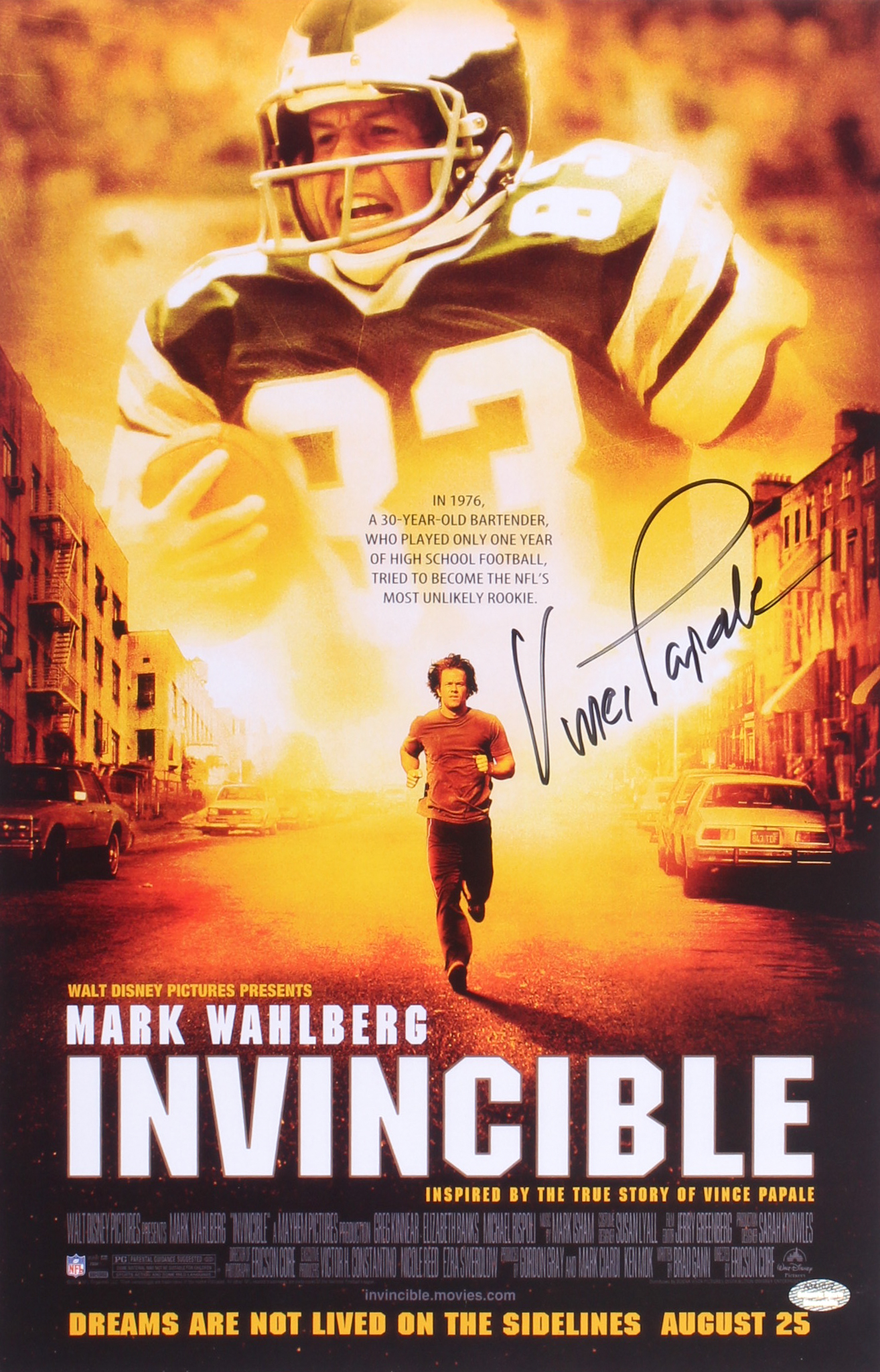 Vince Papale Signed "Invincible" 11x17 Movie Poster (Schwartz Sports ...