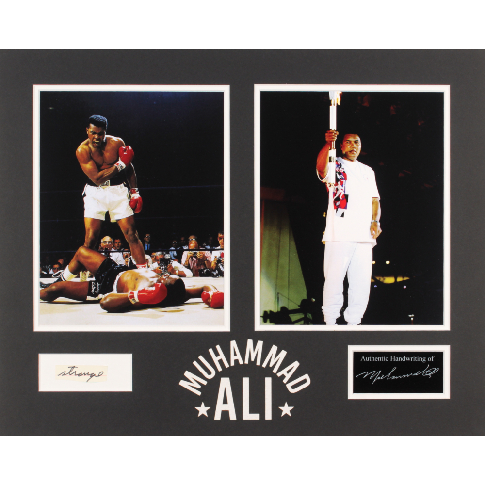 Muhammad Ali 16x20 Custom Matted Cut Display with (1) Hand-Written Word ...