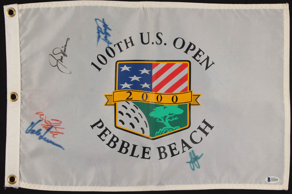 U.S. Open Golf Champions Golf Pin Flag Signed by (5) with Jack Nicklaus ...
