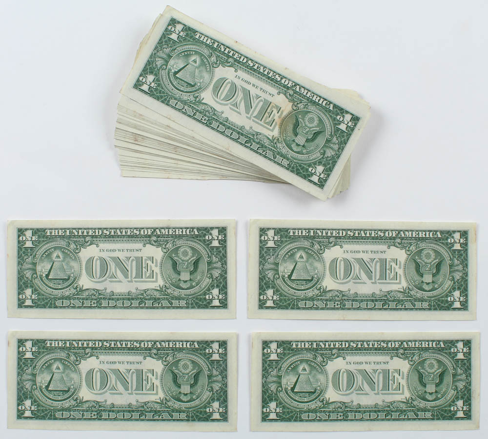 Star Notes - Lot of (100) 1957-A $1 One-Dollar Blue Seal Silver ...