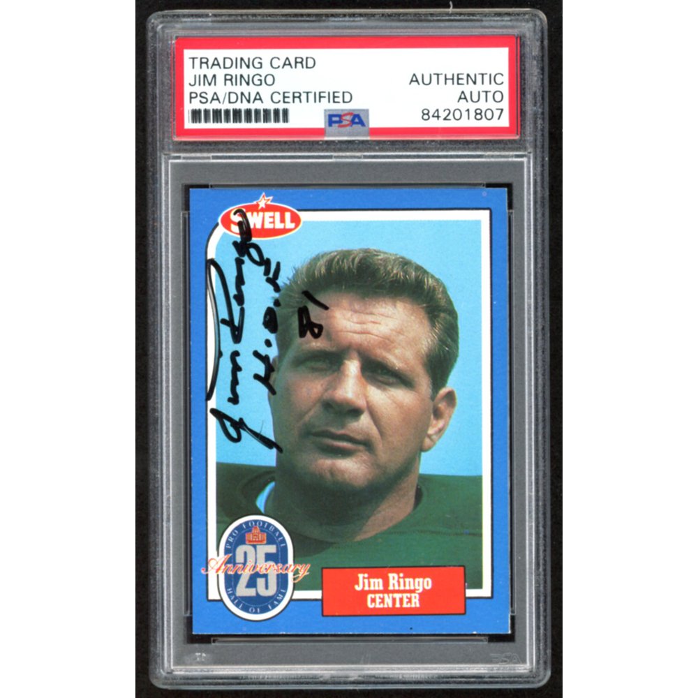 Jim Ringo Signed 1988 Swell Greats #103 Inscribed "H.O.F 81" (PSA ...