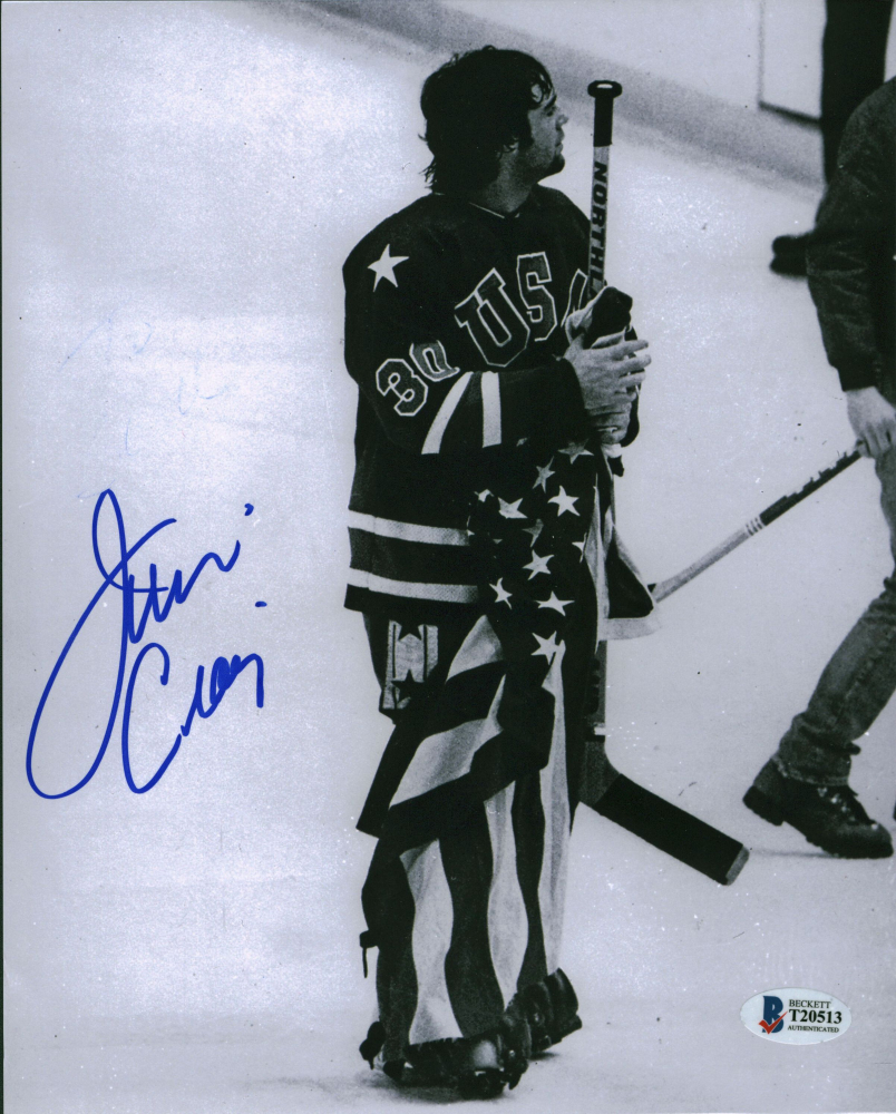 Jim Craig Signed Team USA 8x10 Photo (Beckett COA) | Pristine Auction