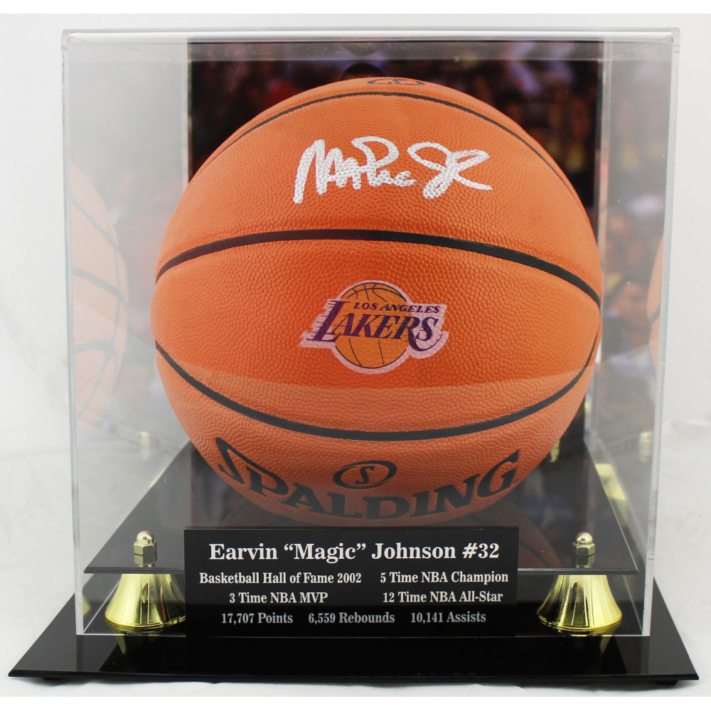 Magic Johnson Signed Lakers NBA Game Ball Series Logo Basketball with ...
