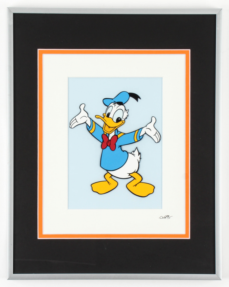 Walt Disney's "Donald Duck" 11.5x14.5 Custom Framed Hand-Painted ...